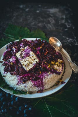 Enchanted rice with grapes, feta and pistachios, or the taste of ...