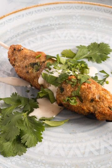 Grilled Middle Eastern Chicken Kofta Kebab Skewers