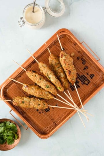 Grilled Middle Eastern Chicken Kofta Kebab Skewers