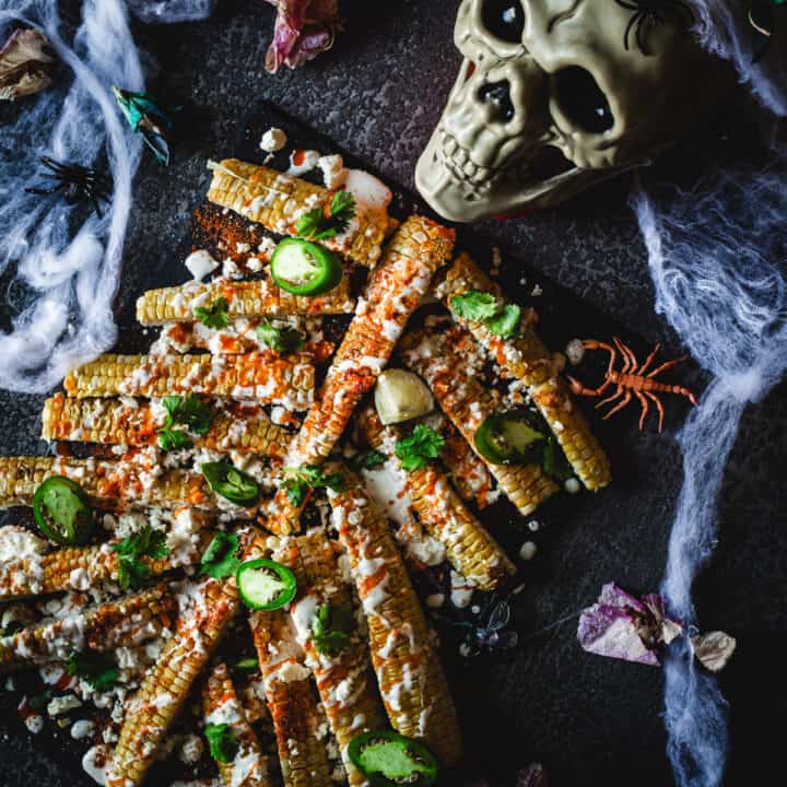 Halloween Skeleton Elote Corn on the Cob Recipe : At the Immigrant's Table