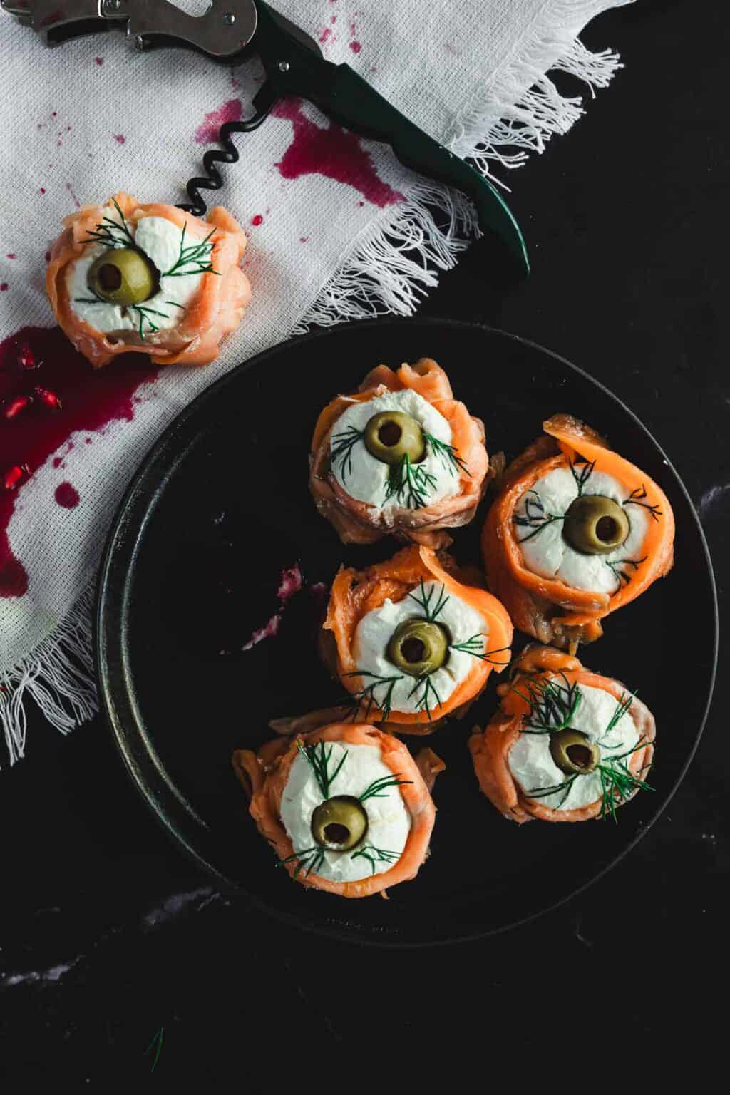 4-ingredient Halloween Smoked Salmon Canapes : At the Immigrant's Table