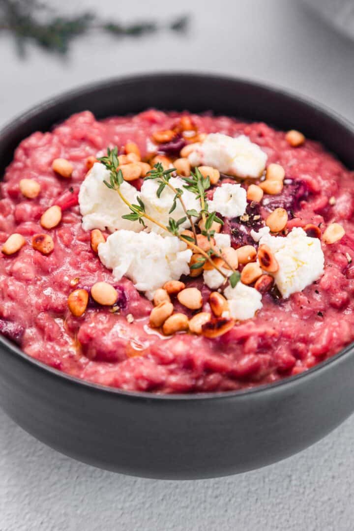 Simple Beetroot Risotto Recipe With Goat Cheese